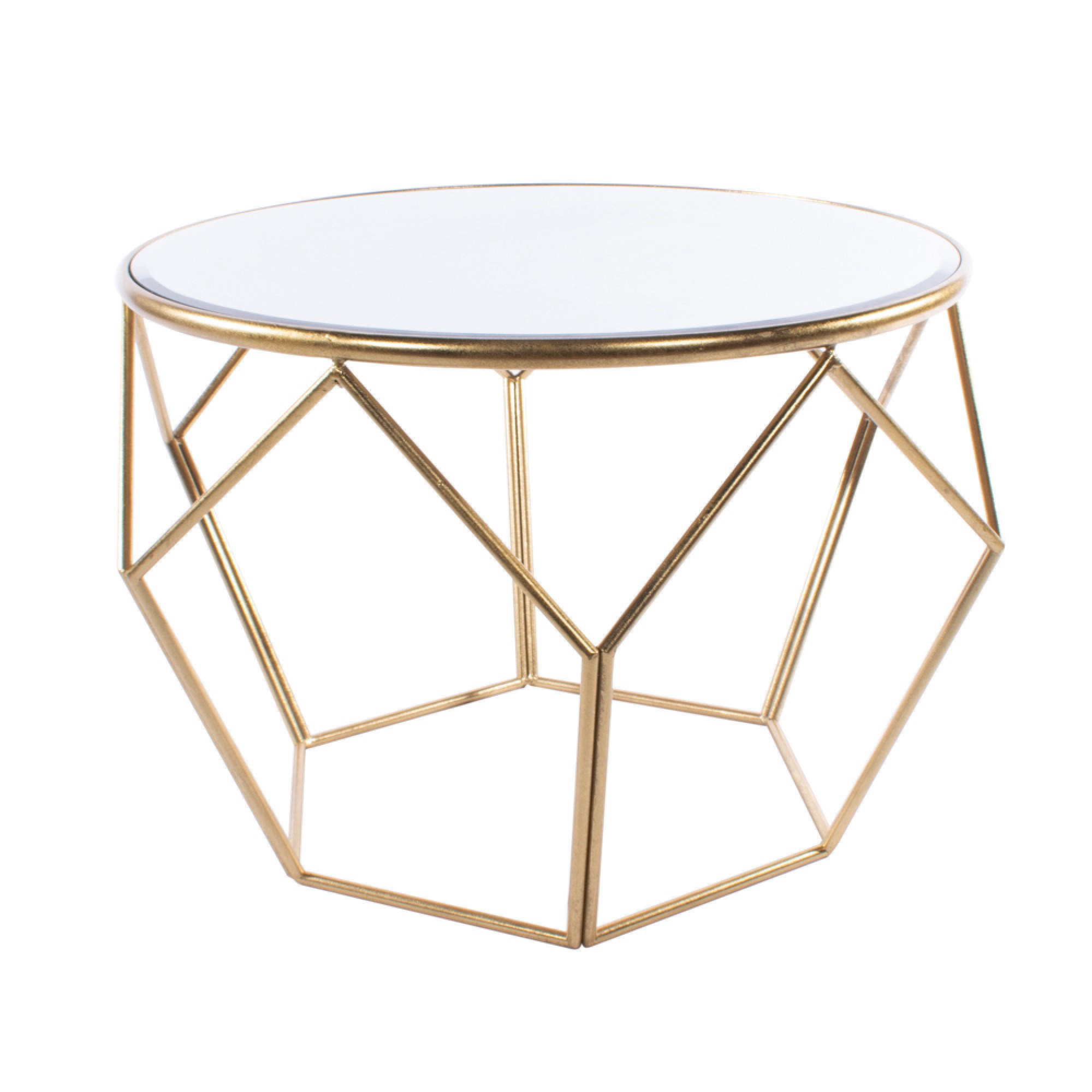 Geometric end table mirrored gold