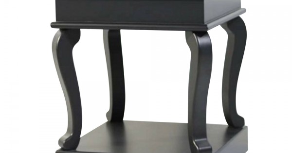 Scroll end table black