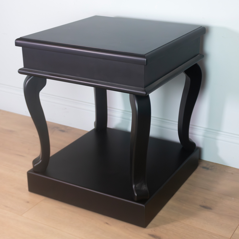 Scroll end table black