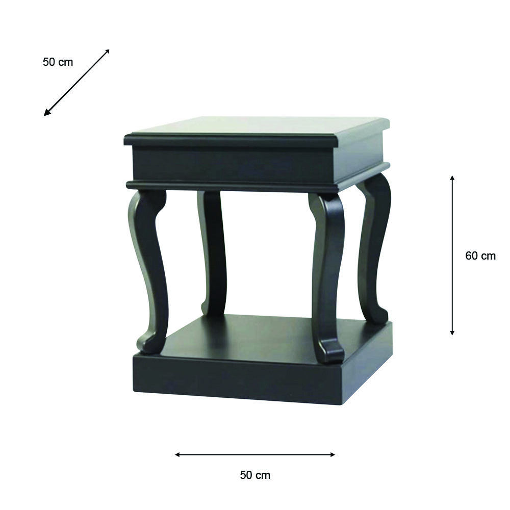 Scroll end table black