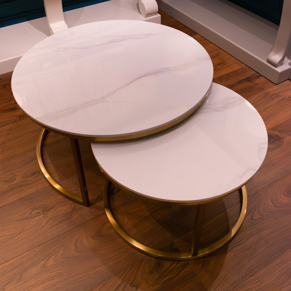 Vienna s/2 marble coffee tables