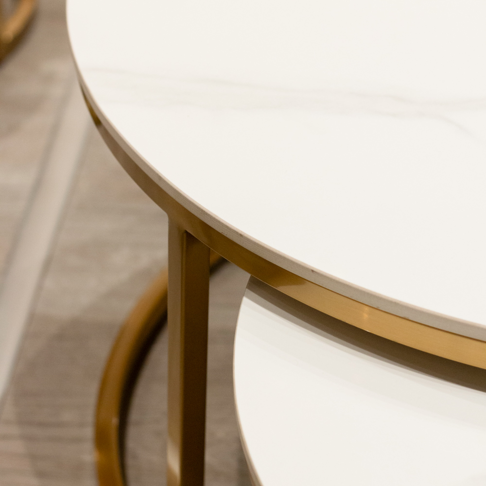 Vienna s/2 marble coffee tables