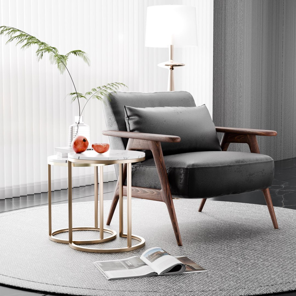 Vienna s/2 marble side tables