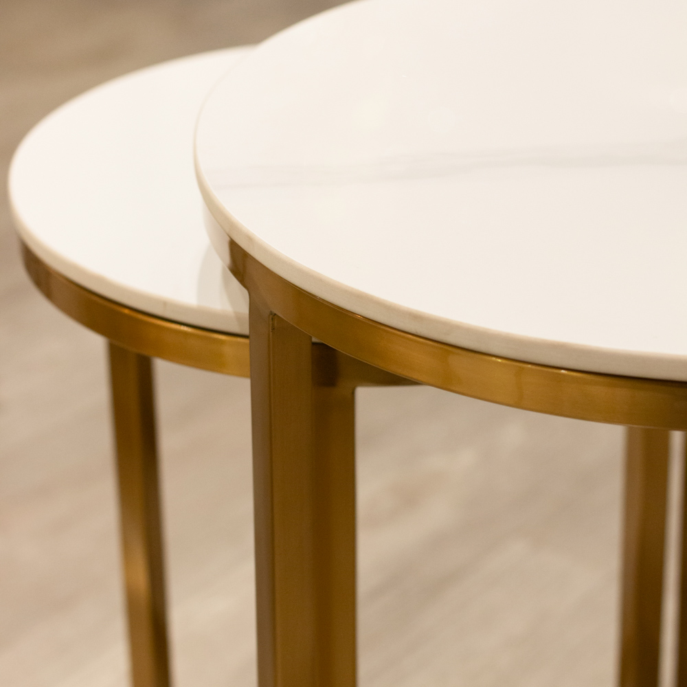 Vienna s/2 marble side tables